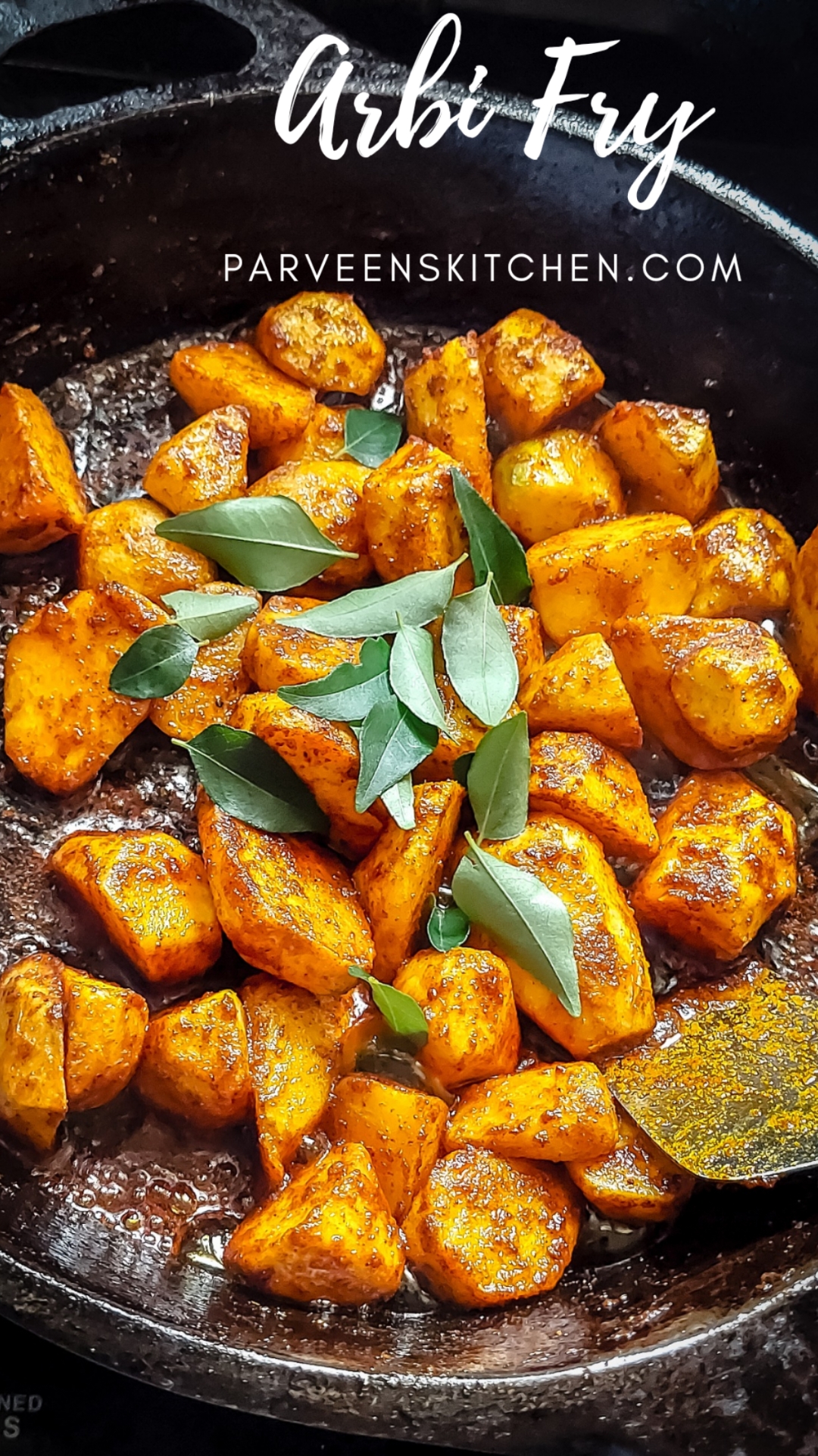 Arbi Fry Recipe - story post | Parveen's Kitchen